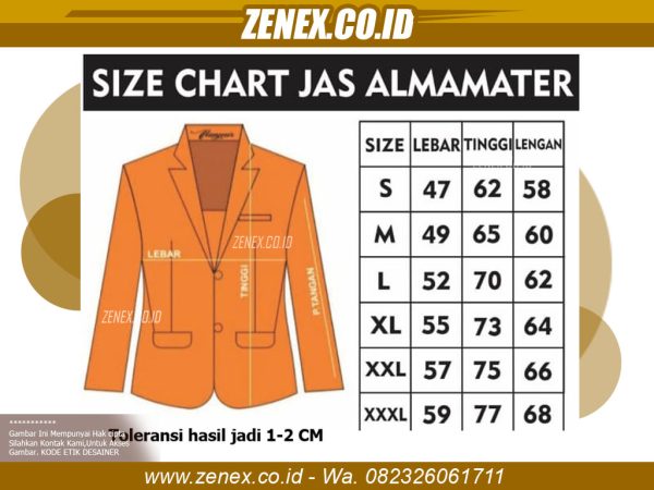 Ukuran Jas Almamater | Zenex Konveksi